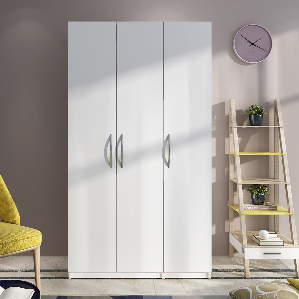 3 door wardrobe in white store