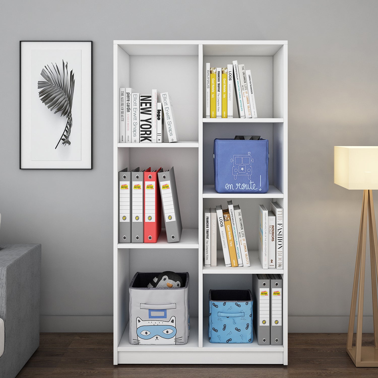 Double Mint Bookcase | White
