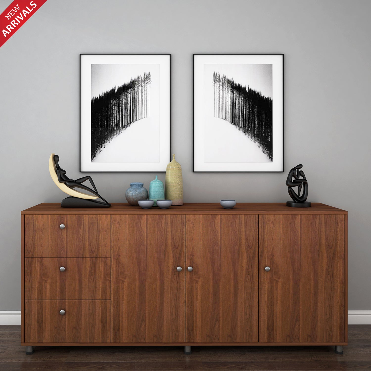 Plush chest of drawer | Walnut