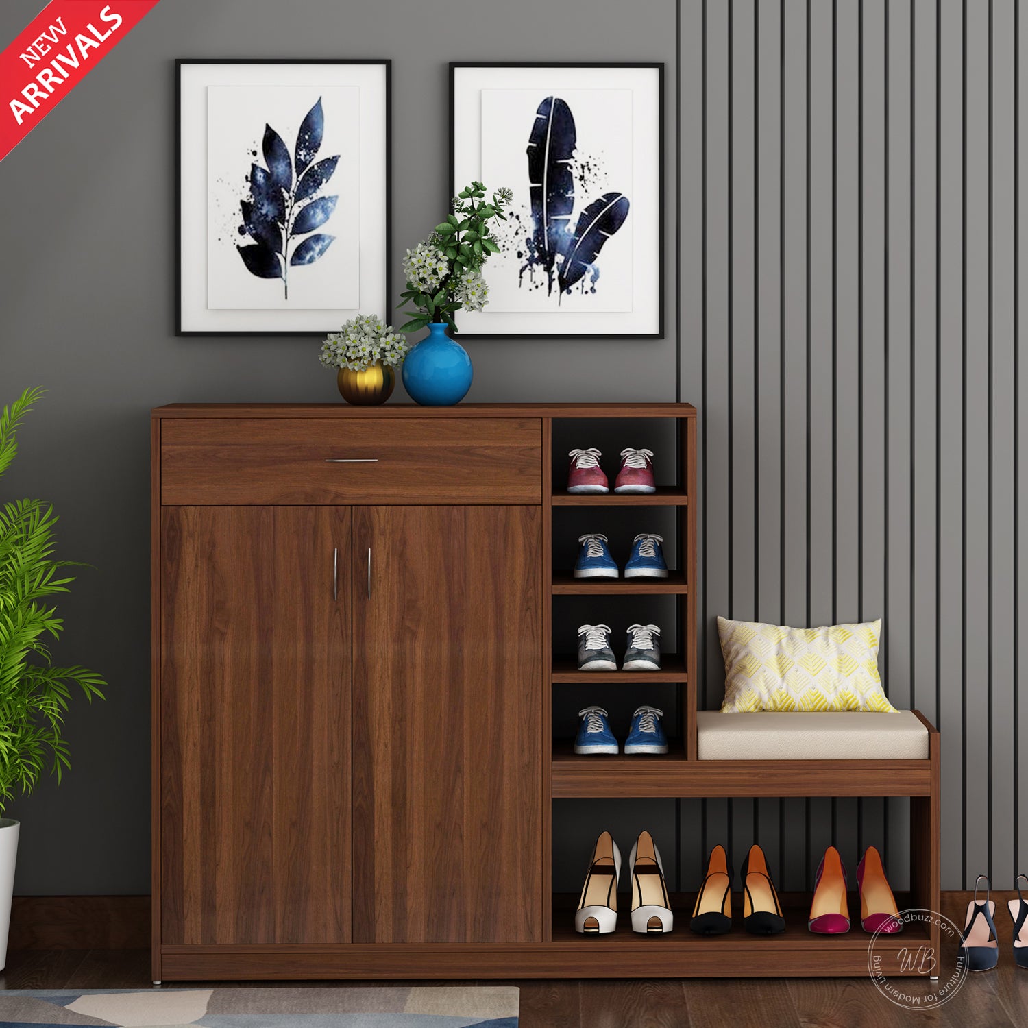 Blocks Shoe Rack | Walnut